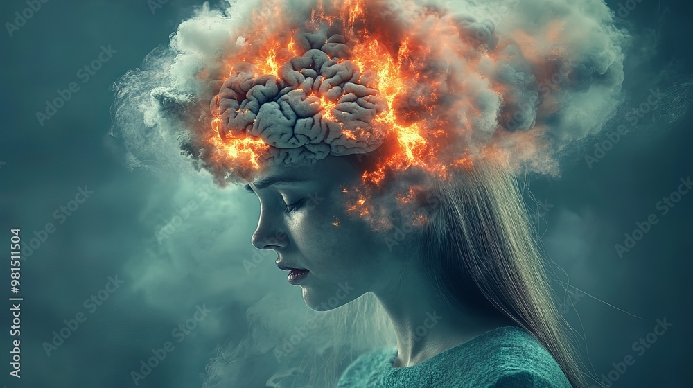 The Eruption of Cognitive Chaos: A Surreal Depiction of Head Explosion ...