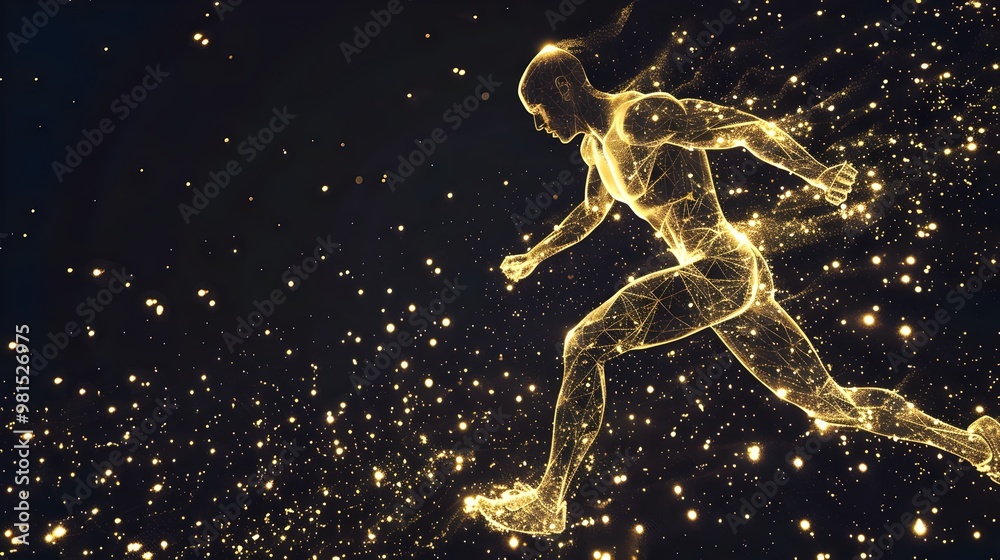 speed illustration of the runners speed running with olympic torch with ...