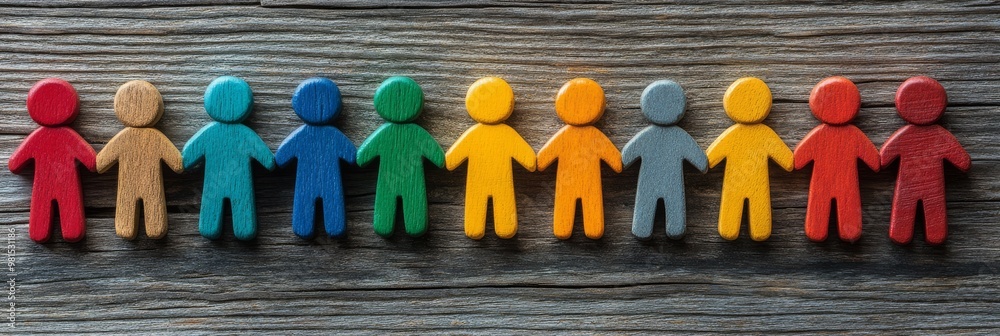 The colorful figures embody teamwork, inclusion, and community spirit ...