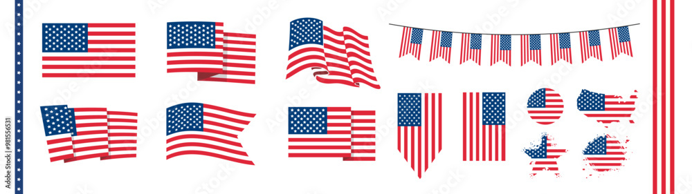 USA flag vector american national symbol of united states. Stripes ...