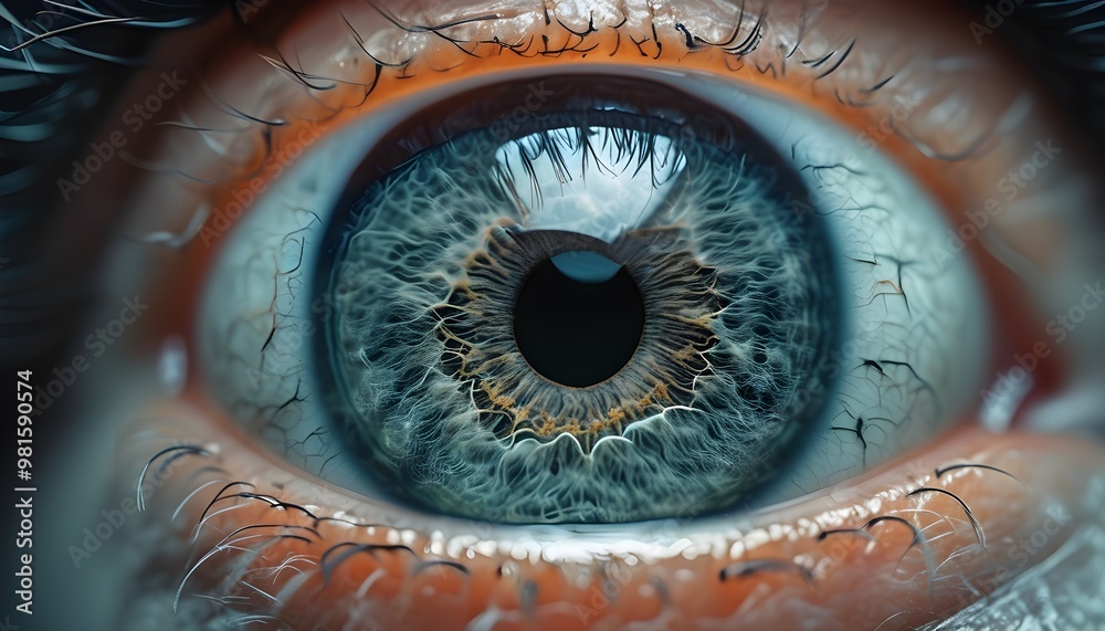 Futuristic examination of a human eye showcasing advanced ophthalmic ...