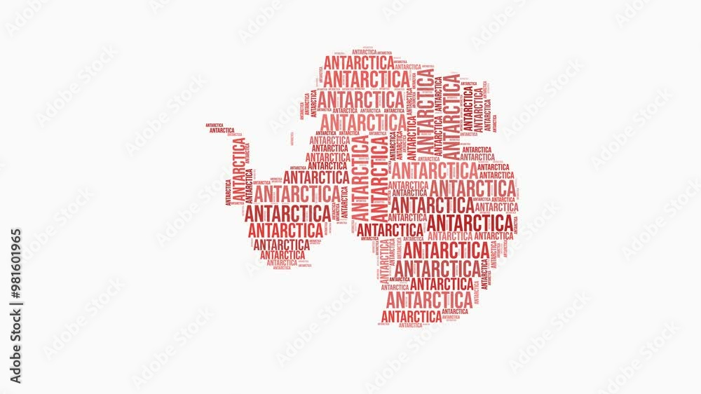 Antarctica regions word cloud animation. Country logo animated video ...