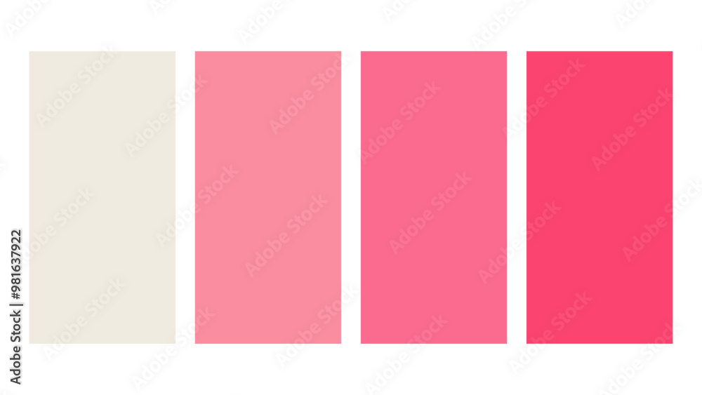White, Pink, Hot Pink, Fuchsia color palette. Set of bright color ...