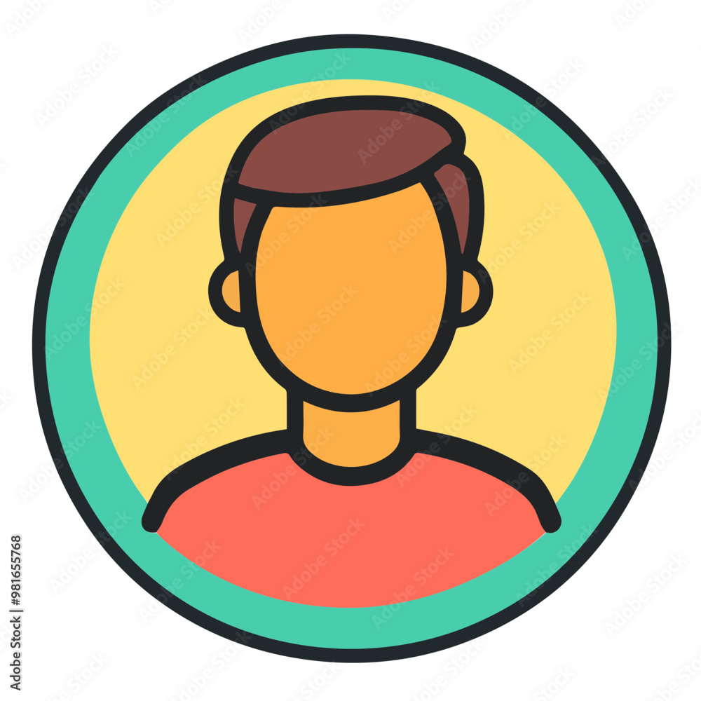 Vector icon of a faceless male avatar, suitable for profile or ...