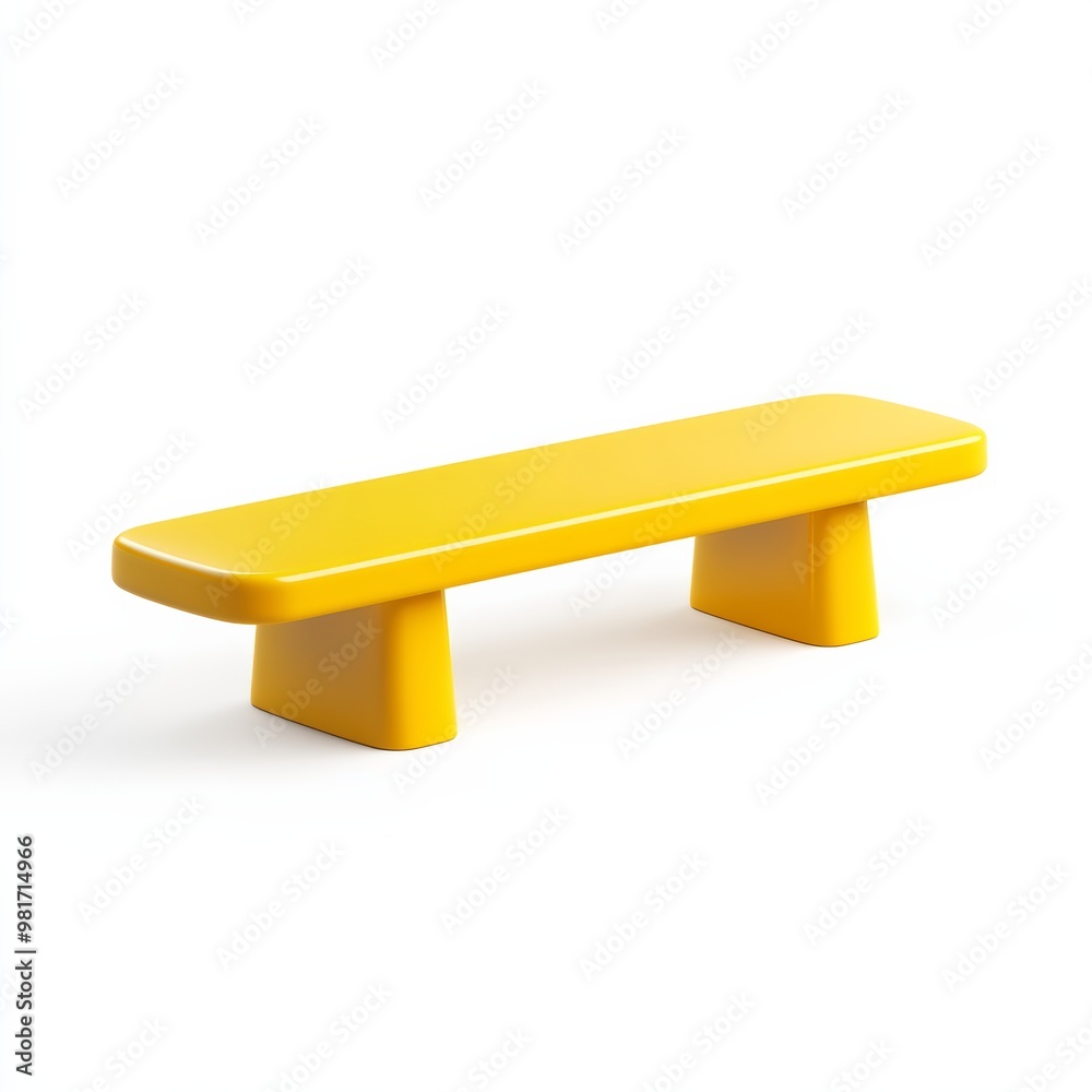 A 3D-rendered, minimal icon of a yellow seesaw, with a smooth, clean ...