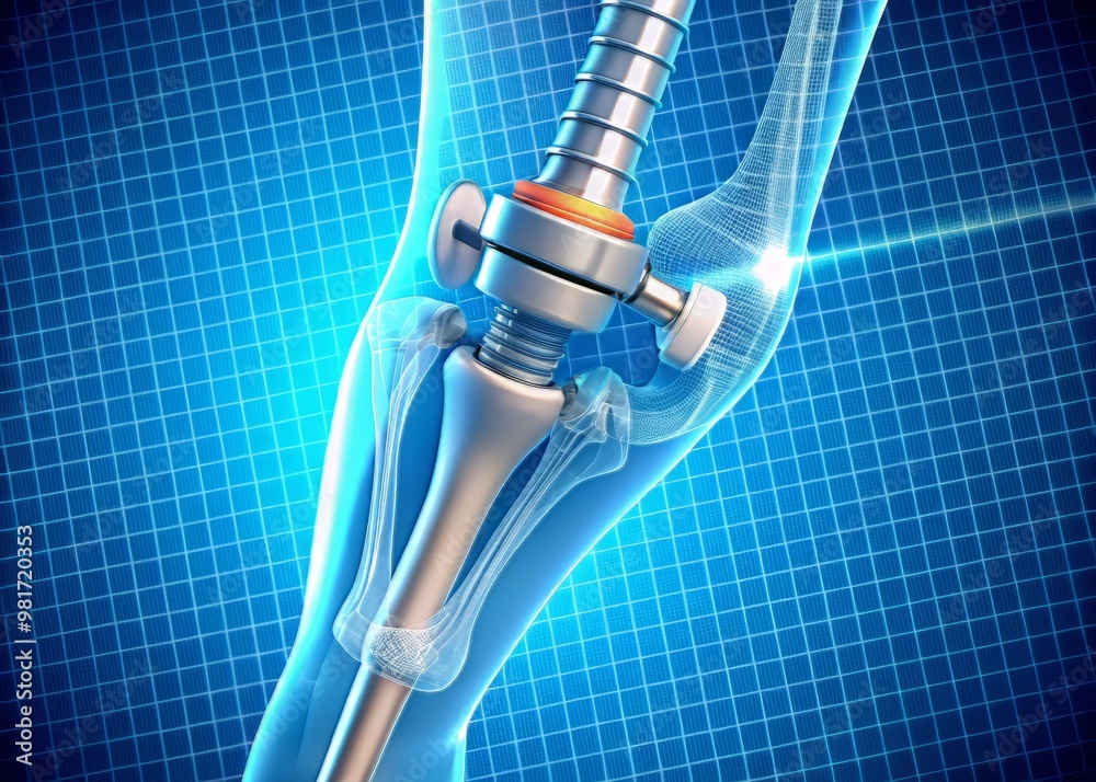 Medical illustration of a fractured femur being treated with internal ...