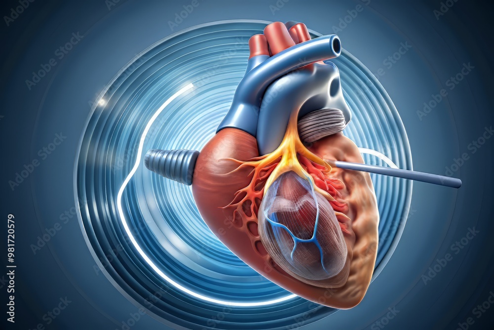 highly detailed and realistic illustration of the myocardium in a cross ...