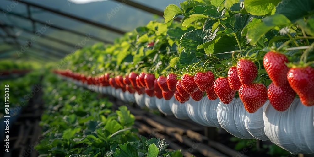 Plantação de Morangos em Estufa: Cultivo Sustentável e Organizado com ...