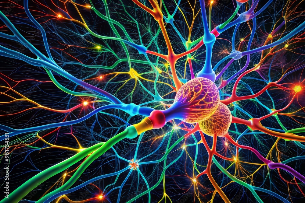 High-contrast illustration of the PNS highlighting the sensory and ...