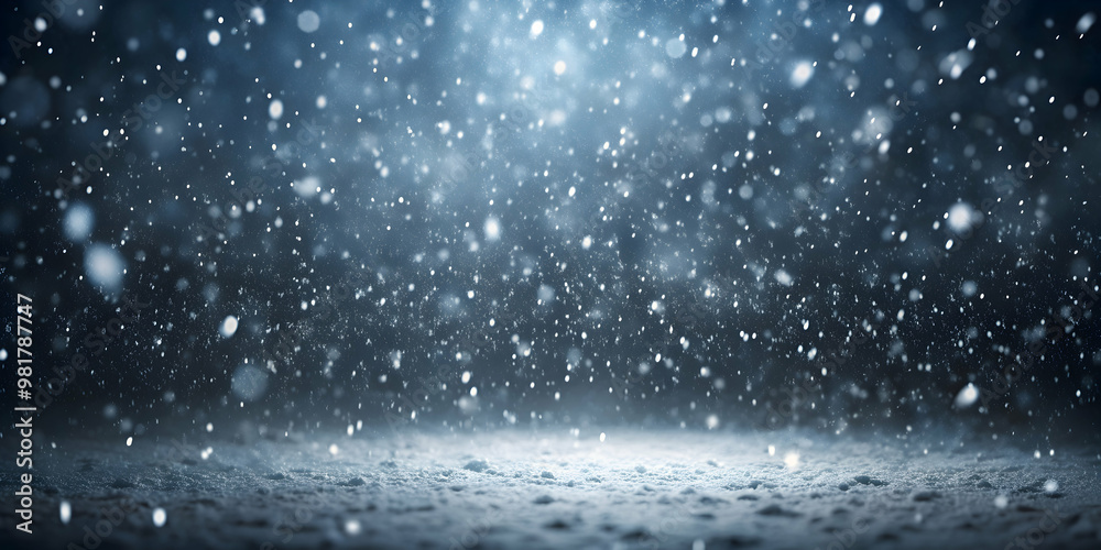 Ultra-realistic snowfall on dark canvas with minimalist white particles ...