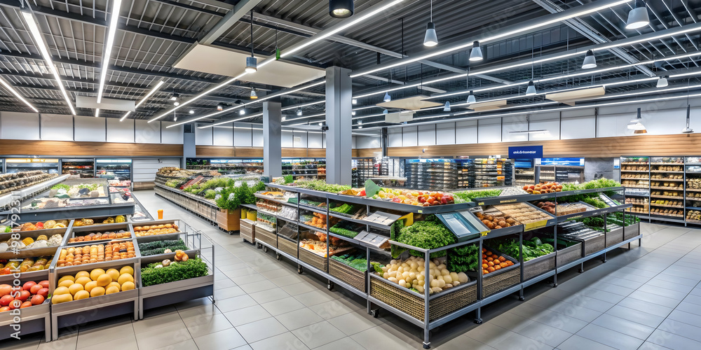 Modern and clean interior of a LIDL supermarket , grocery, retail ...