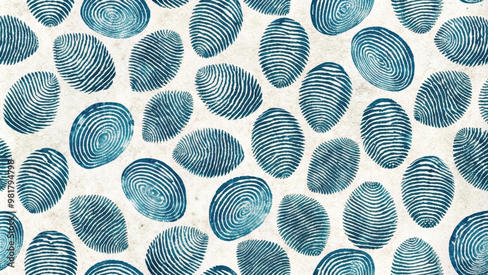 Seamless tileable texture of finger prints, crime, security, identity ...