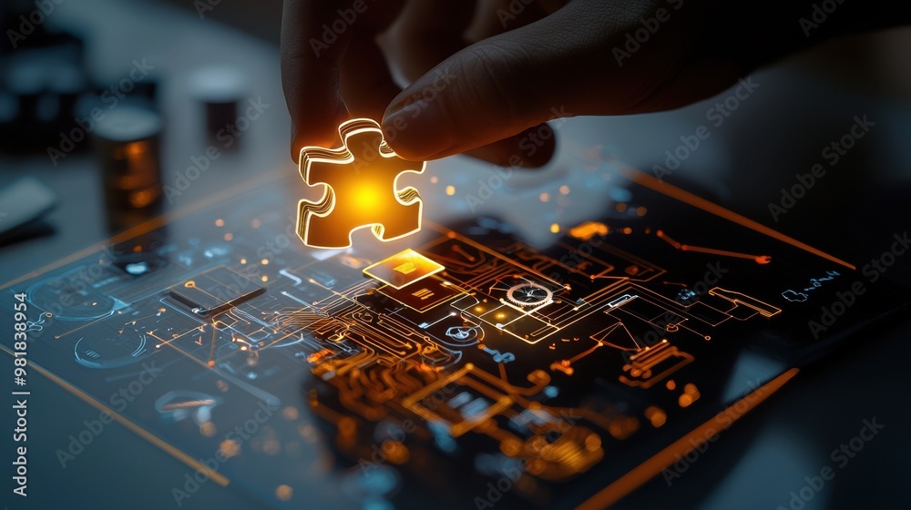 Connecting Solutions - Hands Solving Complex Business Puzzle with ...