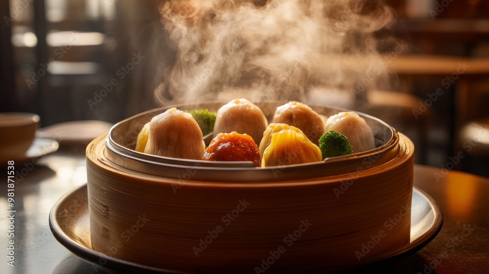 A beautifully plated salapao and dim sum assortment, featuring pork ...