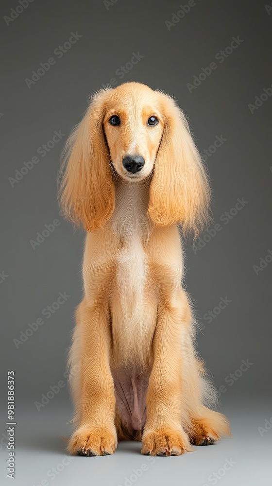 Afghan Hound Puppy Posing: A captivating portrait of an adorable Afghan ...