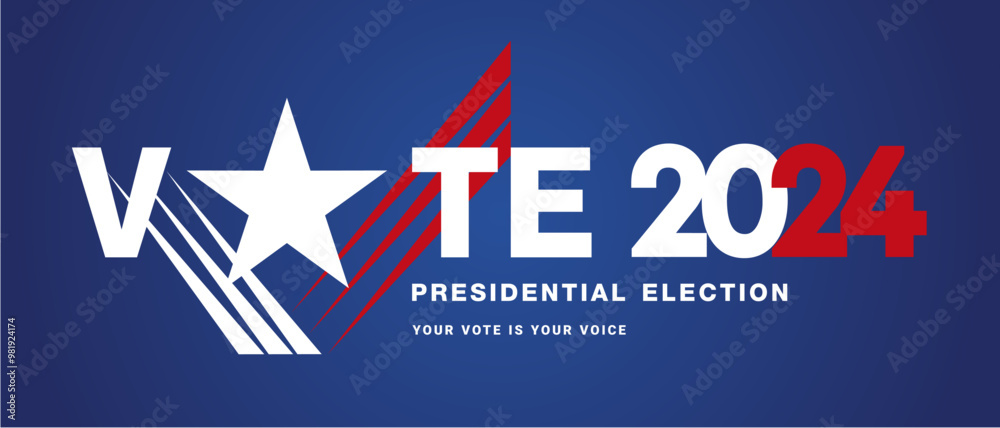 Vote 2024 Presidential Election in USA, Political election campaign ...