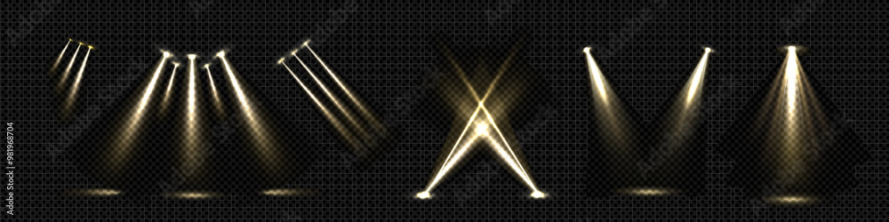White spotlight beam with overlay effect to illuminate stage or product ...