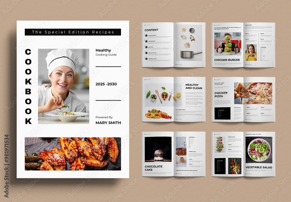 Cook Book Template Layout Stock Template | Adobe Stock