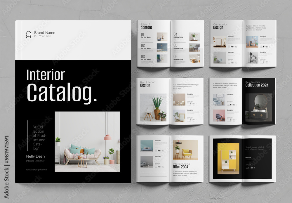 Interior Catalog Layout Stock Template | Adobe Stock