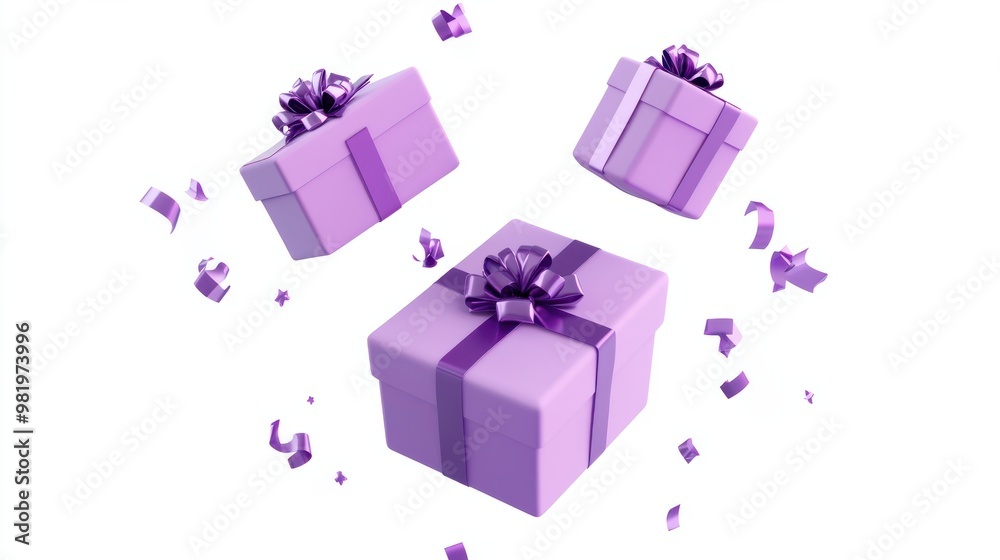 Render of a 3D render of a gift box opening animation showing the ...