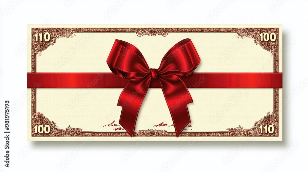 Two-sided gift certificate voucher template 100 with guilloche pattern ...