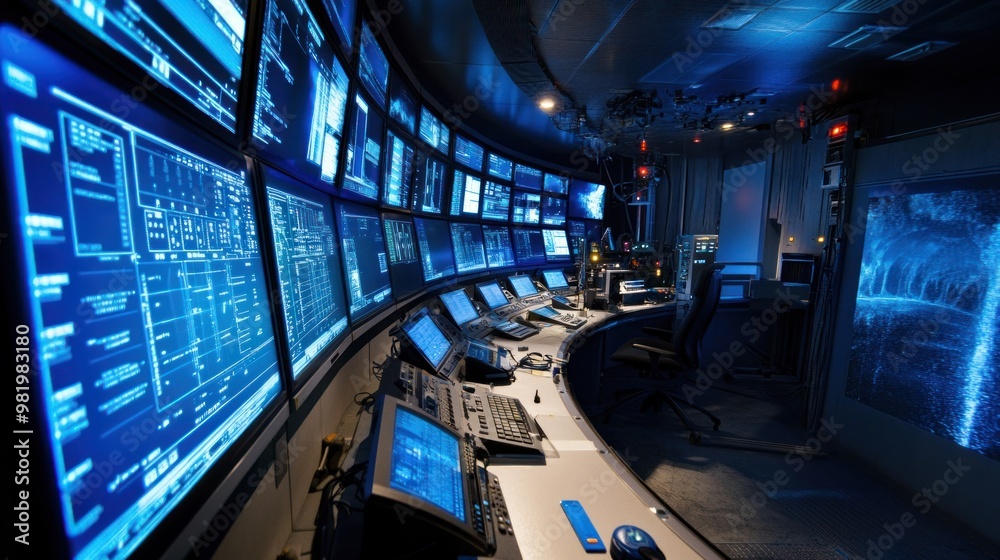A high-tech control room monitors the underwater tunnel construction ...