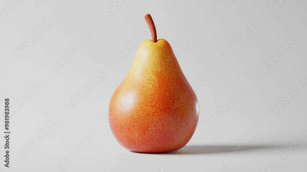 Vivid Photorealistic 3D Model of Fresh Pear with Smooth Skin and Color ...