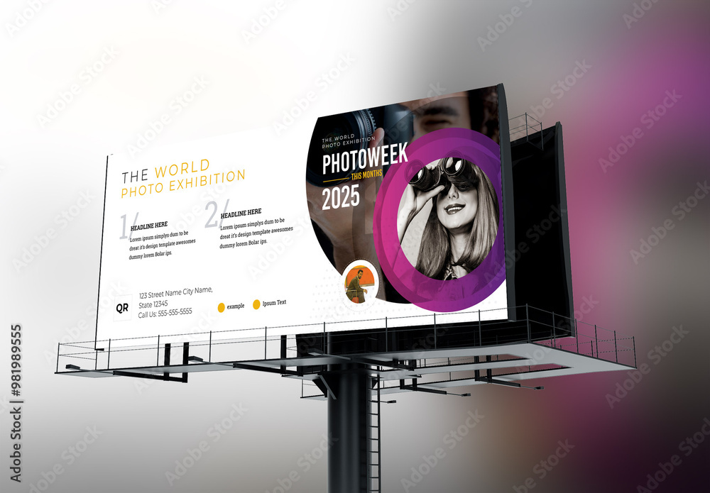 Creative Minimal Photography Billboard Signage Stock Template | Adobe Stock