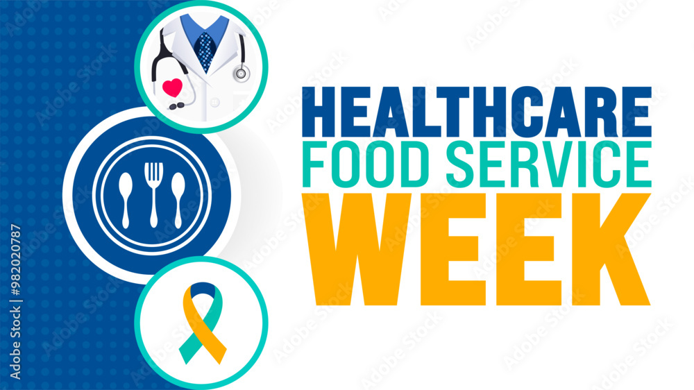 healthcare food service week background or banner design template is ...