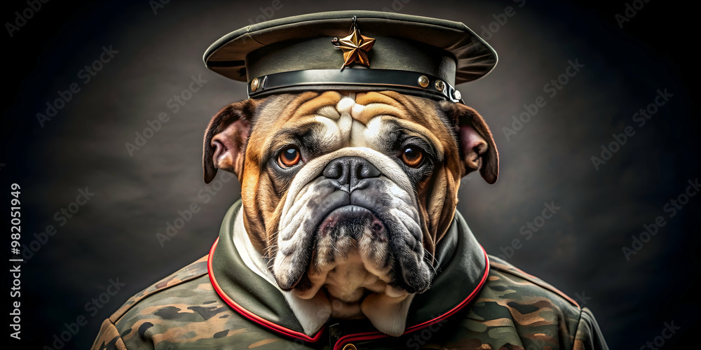 Bulldog marine corps devil dog standing proudly with a fierce ...