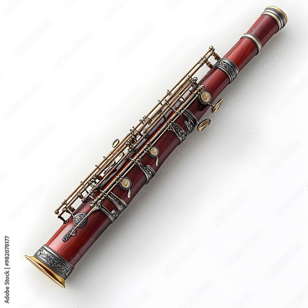 Crystal-clear image of a bassoon with realistic textures and details in ...