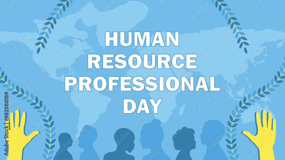 Human Resource Professional Day vector banner design with geometric ...