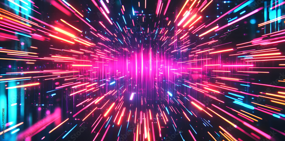 A modern and futuristic digital glitch and distortion background with ...