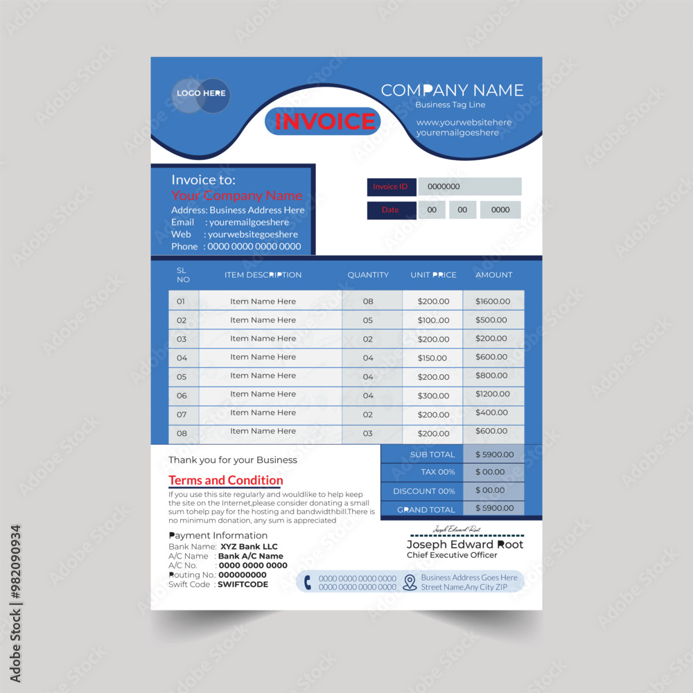 Invoice minimal design template. Bill form business invoice accounting ...