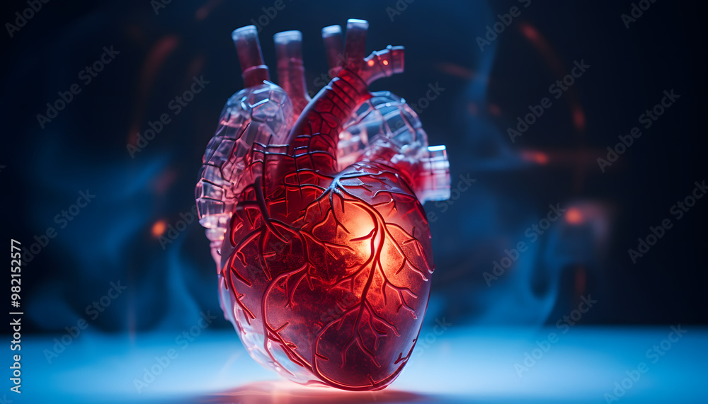 Heart implants made with 3D printing technology Stock Illustration ...