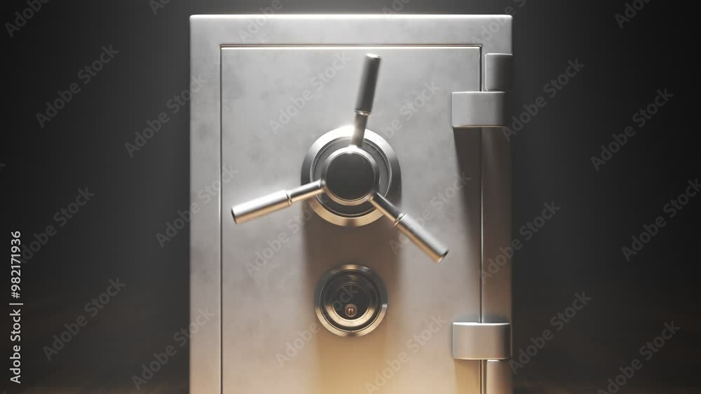Steel Safe Filled With Money Opening Door Vault With Stacked Dollar ...