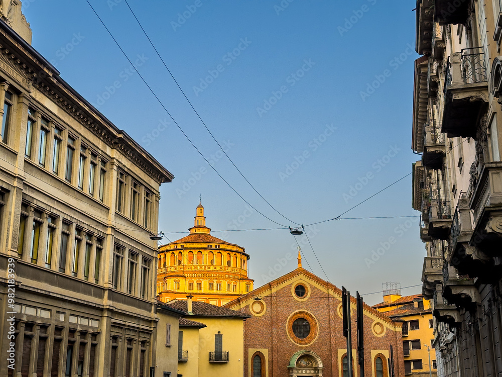 street view of downtown Milan, capital of the Lombardy region, ranking ...