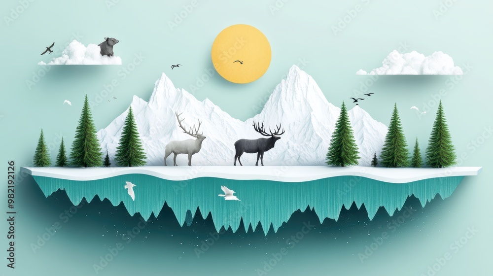 An infographic illustrating the different adaptations of animals living ...