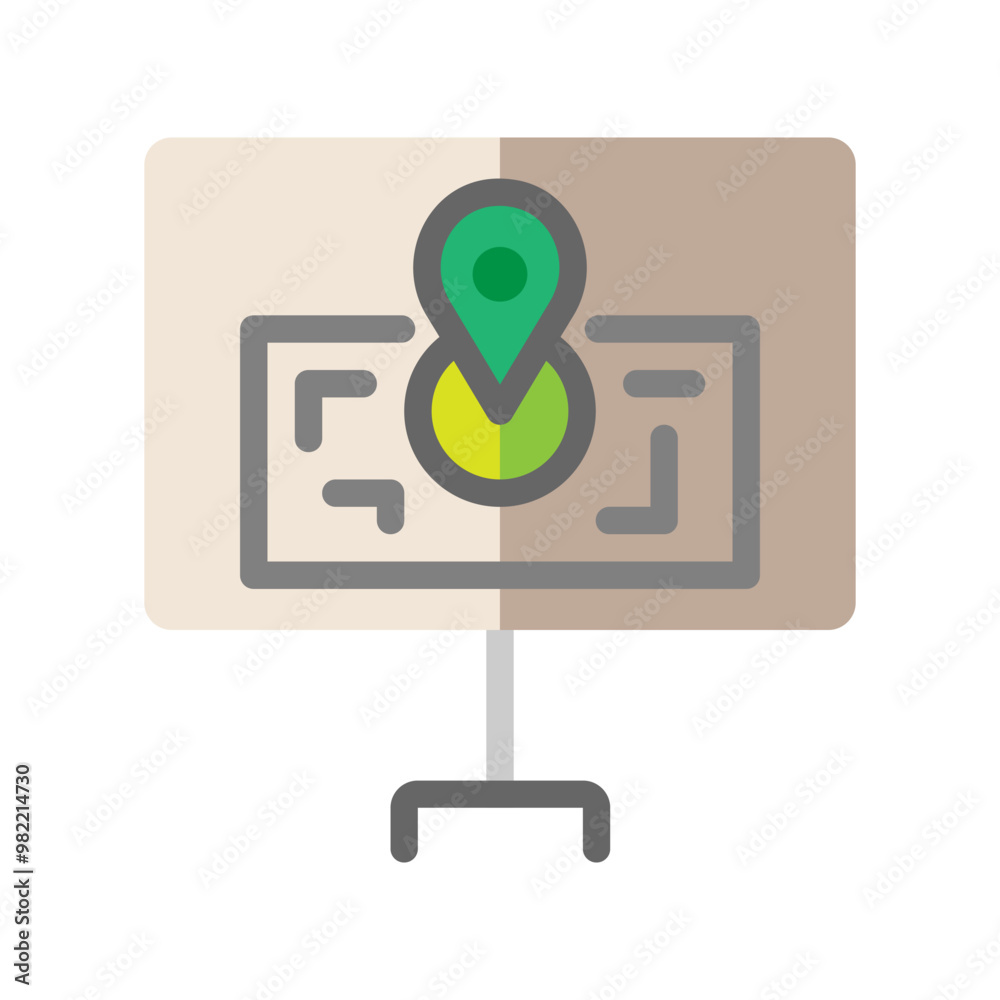Map with flat style icons. transport, direction, markers. Can be used ...