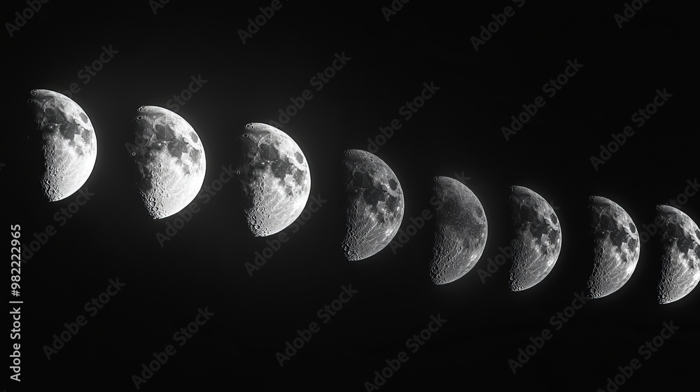 An image capturing all the moon phases taken over the course of two ...