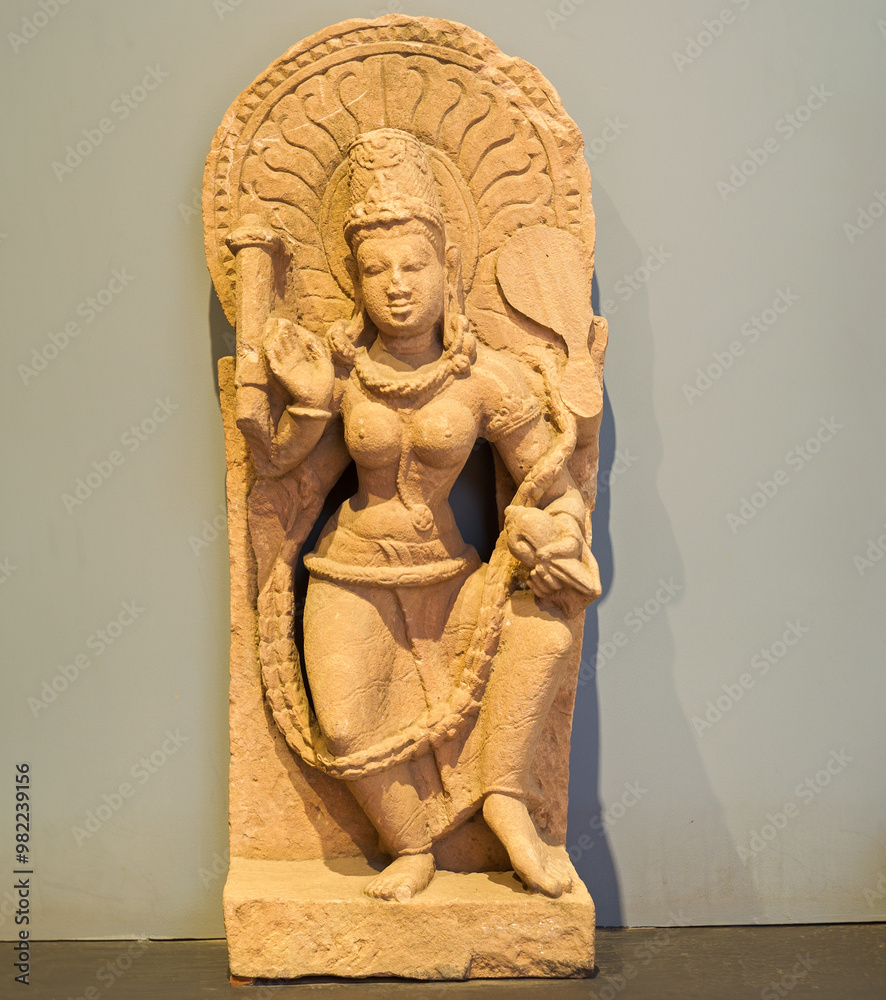 Ancient Statue Of Dancing Vaishnavi - Shakti Of Preserver-god Shri ...