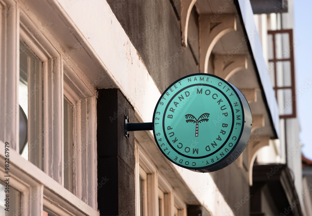 Outdoor Wall Sign Mockup Stock Template | Adobe Stock