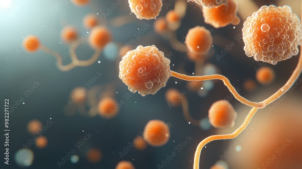 Close up of yeast cells under microscope, showcasing their intricate ...