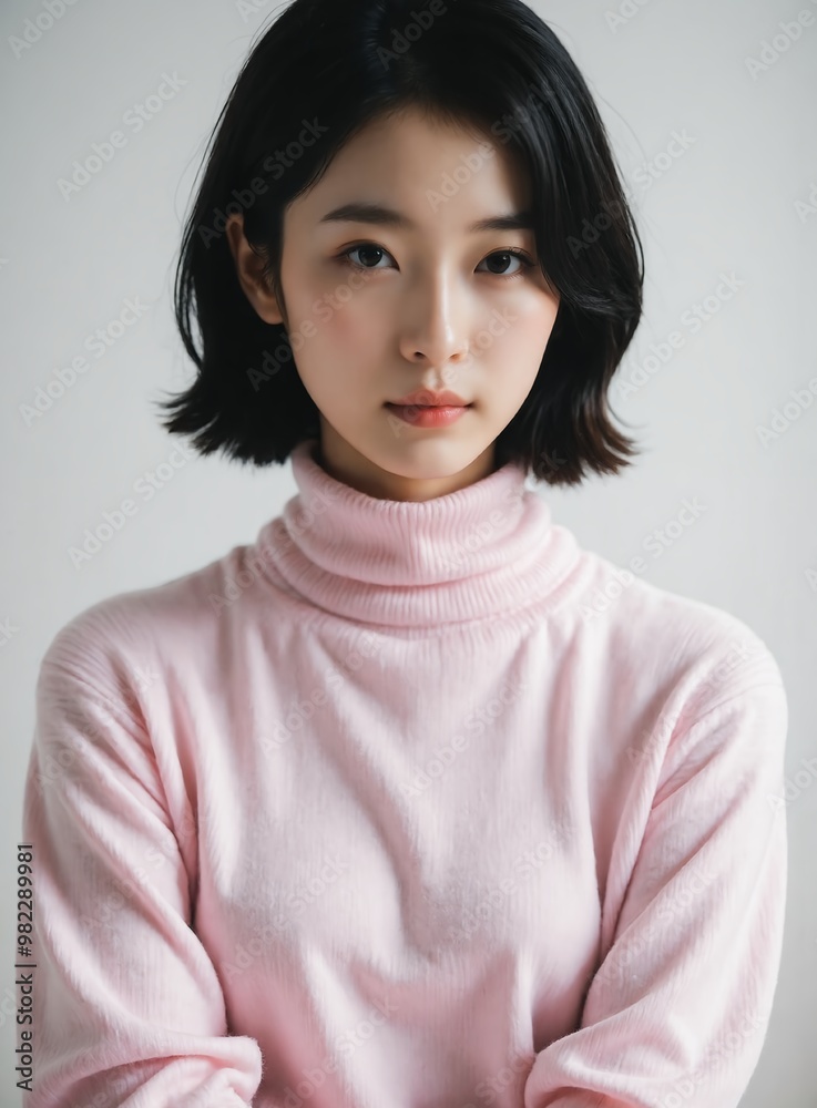 Elegant Asian Beauty model: Collection of Natural Short Hair Portraits ...