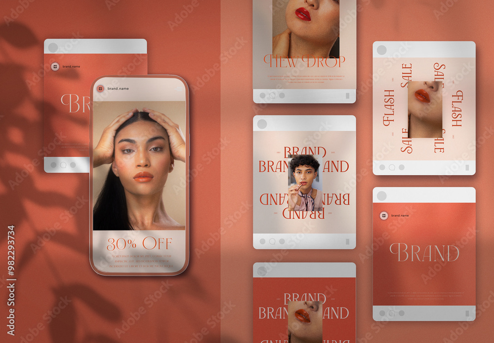 Social Media Phone Mockup Stock Template | Adobe Stock