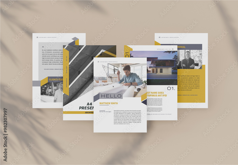 A4 Perspective Ui Screens Mockup Stock Template | Adobe Stock