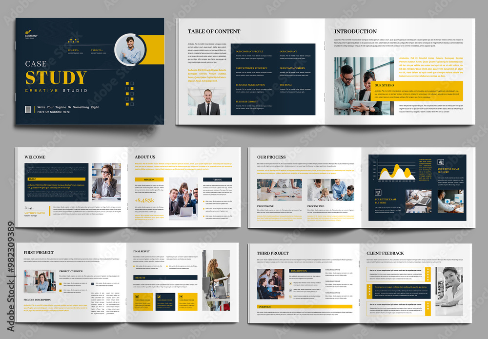 Case Study Booklet Template Design Layout Stock Template | Adobe Stock