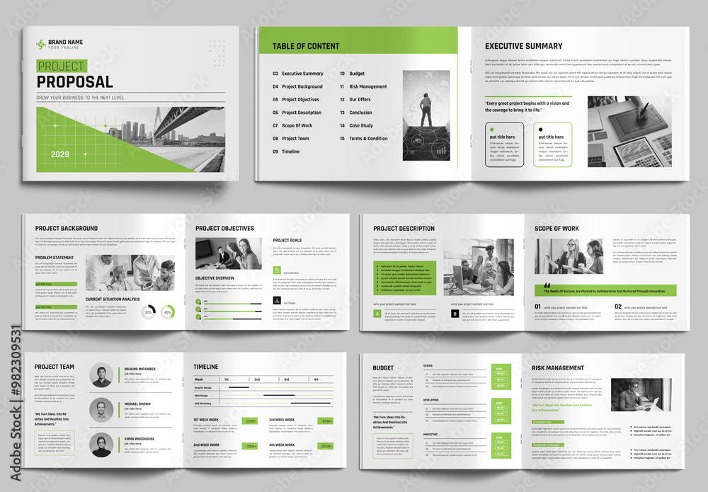 Project Proposal Design Stock Template | Adobe Stock
