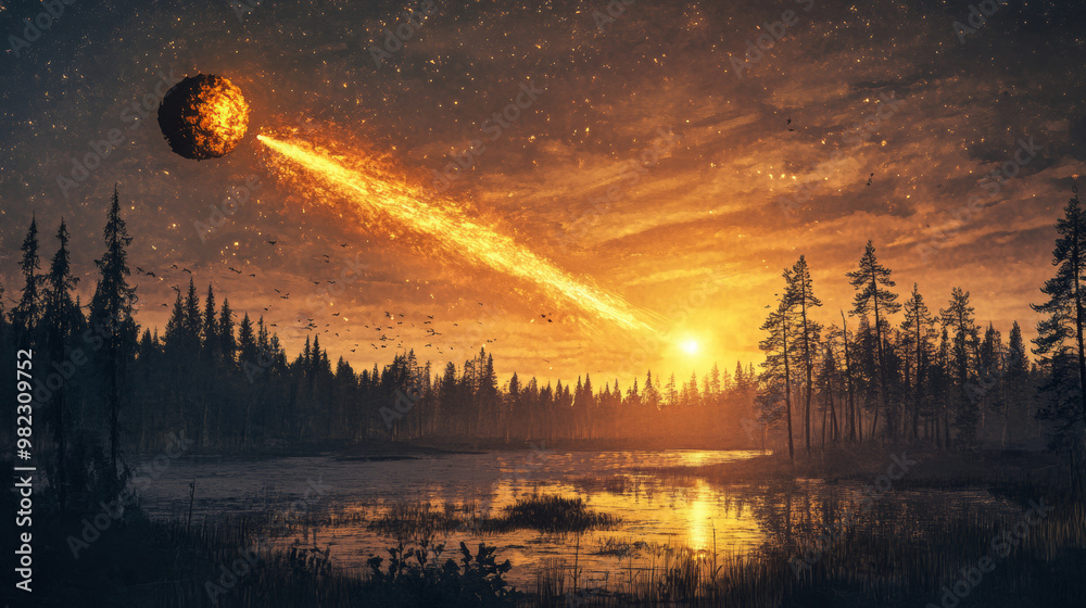 The Tunguska event is visually represented in this 2D illustration ...