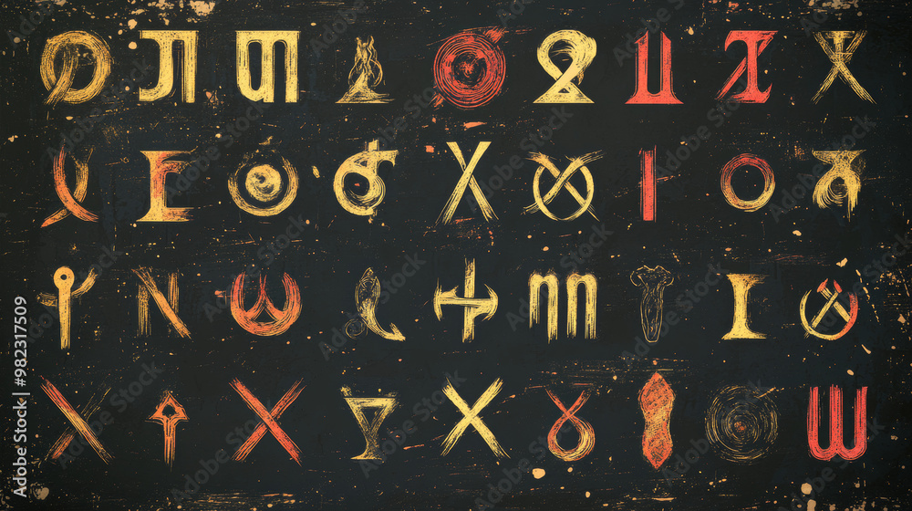 A vector illustration showcasing the complete collection of the Rune ...